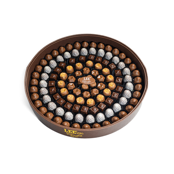 Elite Leather Chocolate Round Tray – M B M Sammani Sweets Factory L.L.C